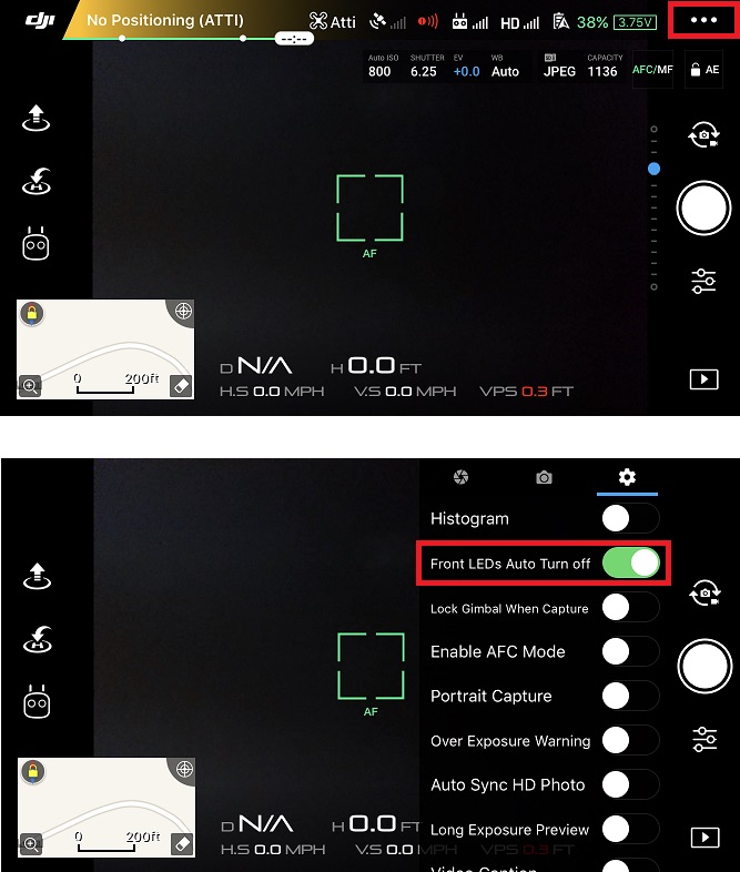 Front LED's Off During Video Recording | DJI FORUM