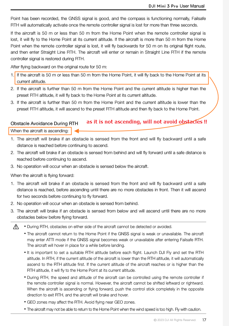 obstacle avoidance not working when RTH? | DJI FORUM